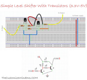 Simple Level Shifter With Transistors (3.3V-5V)